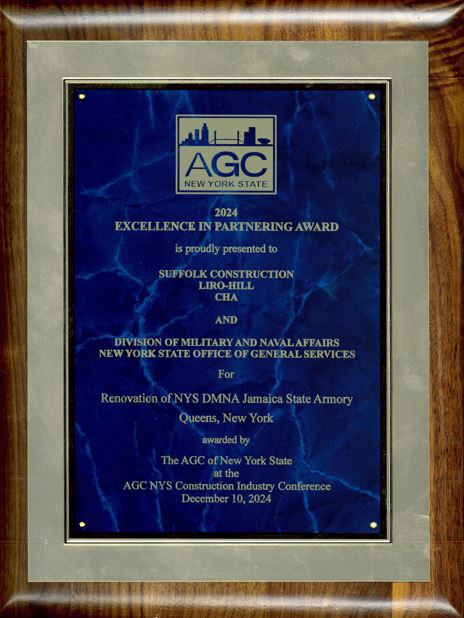 Jamaica Armory Recognized with the AGC of NYS Award for Excellence in Partnering - LiRo